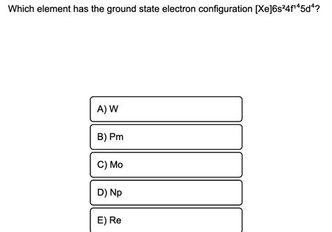 Solved Which Element Has The Ground State Electron
