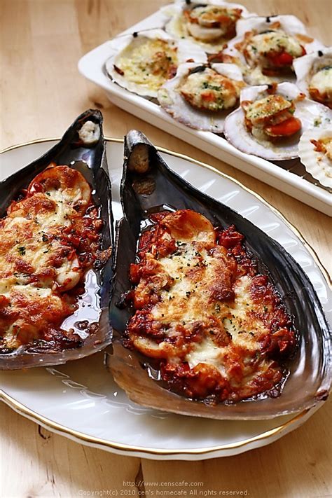 키조개 칠리치즈 구이와 가리비 갈릭버터 구이