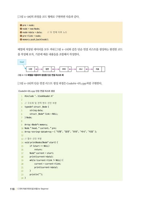 알라딘 미리보기 C 언어 자료구조와 알고리즘 For Beginner