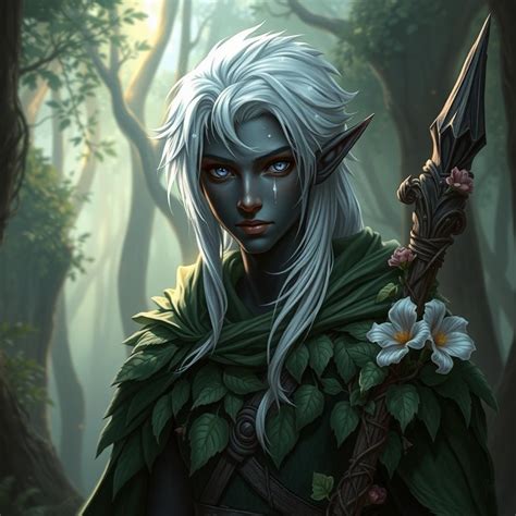Mysterious Drow Druid Natures Guardian