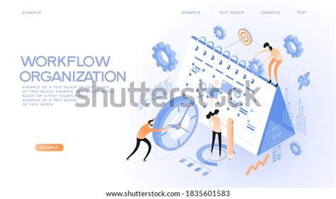 Organization Management Workflow Design Automation Work Stock Vector