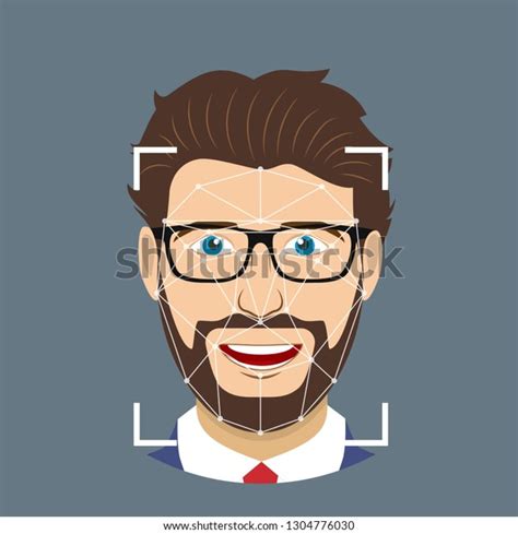 Face Recognition Biometric Security System Vector Stock Vector Royalty Free 1304776030