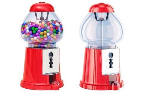Premium Photo Full Gumball Machine And Empty Gum Dispenser 3d Rendering