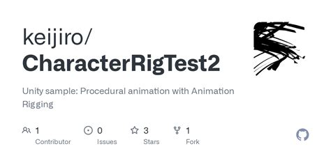 GitHub Keijiro CharacterRigTest Unity Sample Procedural Animation With Animation Rigging