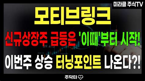 모티브링크 신규상장주 급등은 이때부터 시작 이번주 상승 터닝포인트 나온다 Feat주식닥터 목표가 주가전망 미라클