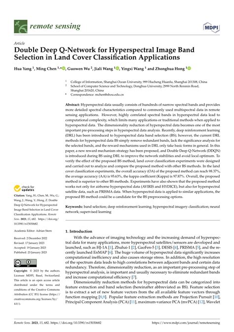 (PDF) Double Deep Q-Network for Hyperspectral Image Band Selection in Land Cover Classification ...