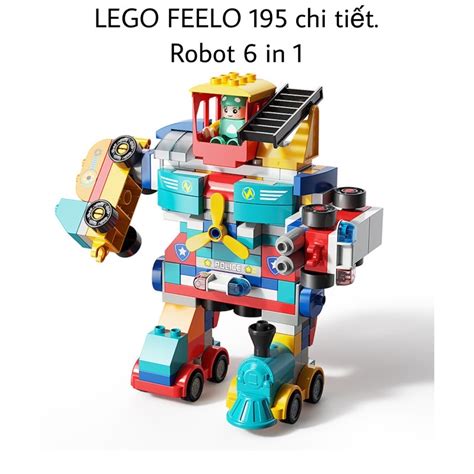 Đồ Chơi Robot Biến Hình Xe 195 Chi Tiết 6 In 1 Hãng Feelo Gạch Loại To Size Duplo Lazada Vn