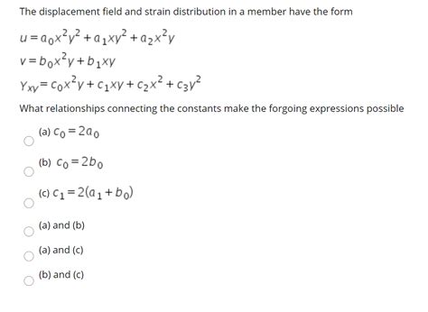 Solved The Displacement Field And Strain Distribution In A