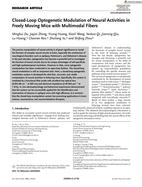 pdf closed‐loop optogenetic modulation of neural activities in freely