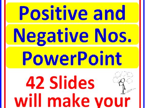 Positive And Negative Numbers Powerpoint 42 Slides Teaching Resources