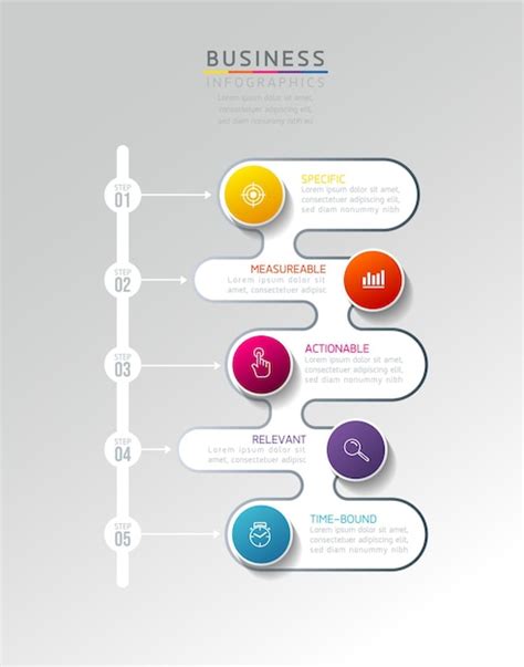 인포 그래픽 단계 또는 프로세스 옵션 번호 워크 플로 템플릿 디자인 5 단계 프리미엄 벡터