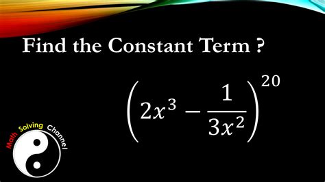 Can You Find The Constant Term Solution Link In Comment Box R
