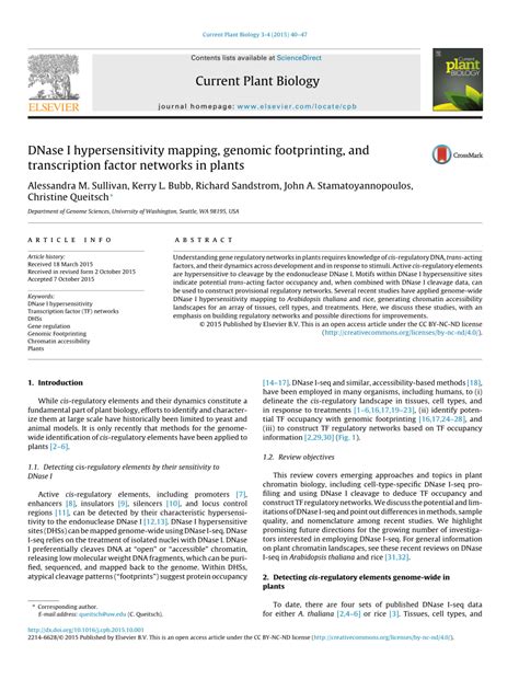 Pdf Dnase I Hypersensitivity Mapping Genomic Footprinting And Transcription Factor Networks