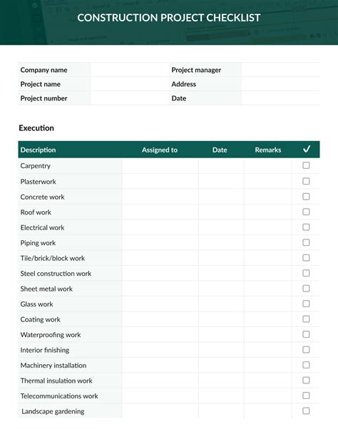 Project Completion Checklist Template