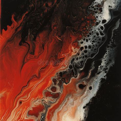 Dynamic Red Black Fluid Art Bold Abstract Patterns Swirling Textures