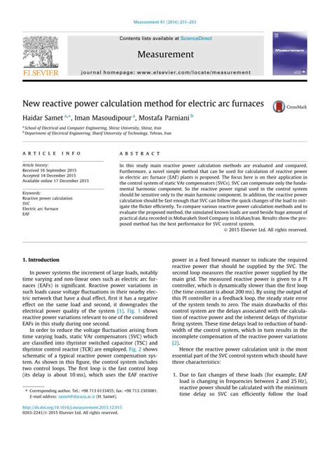 pdf new reactive power calculation method for electric …isiarticles