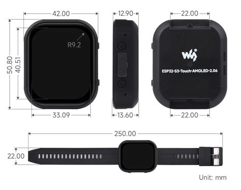Esp32 S3 2 06inch Amoled Touch Watch Dev Board 32 Bit Lx7 410×502 Qspi Dual Digital