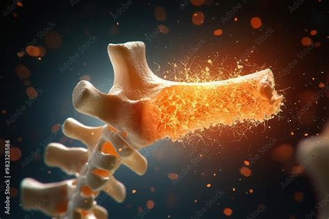 Detailed Cross Section Of Bone Tissue Highlighting Osteoclasts Breaking Down Bone Dynamic
