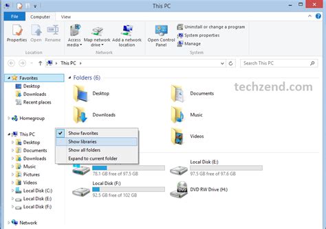 Show Libraries Option In Navigation Area Of Windows Explorer Windows 8 1