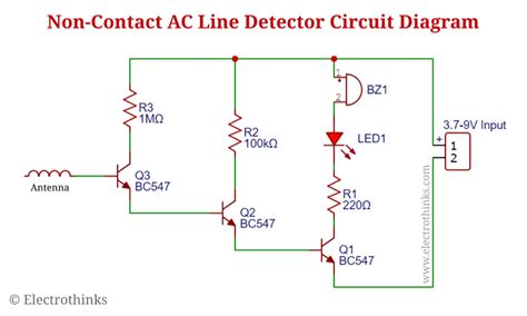 non contact ac voltage detector circuit current calculation