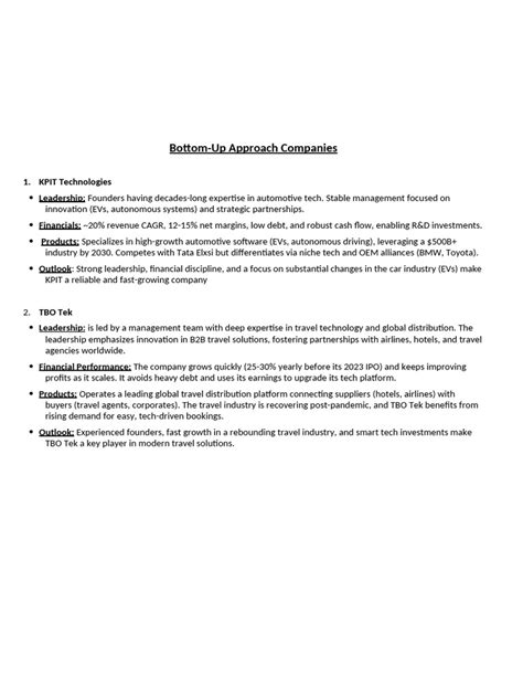 Assignment No 2 Bottom Up Approach Companies Pdf