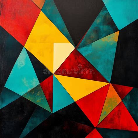 Bold Geometric Triangular Shapes In Vibrant Colors Create A Striking Abstract Composition On A