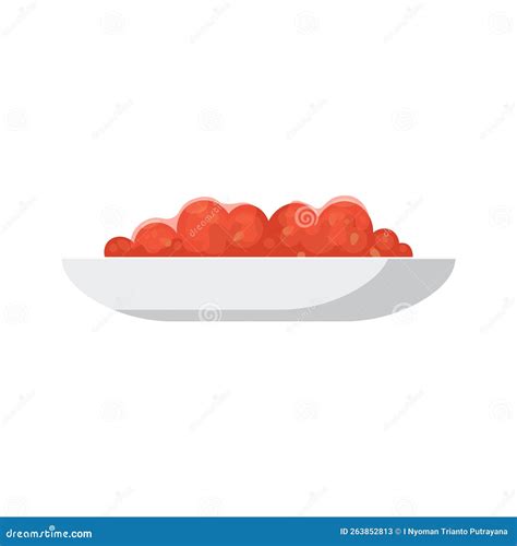 Sambal Indonesia Food Design With Cartoon Stock Vector Illustration Of Isolated Meal 263852813