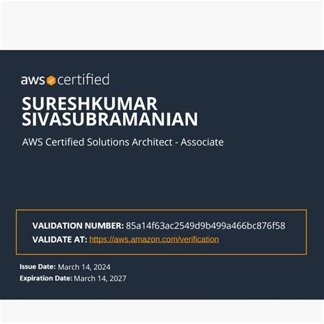 Sureshkumar S On Linkedin Aws Certification Solutionsarchitect