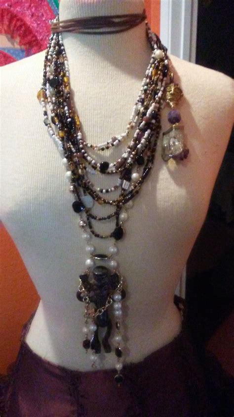 Assemblage Metal Female Figure Beads Pearlsother Stones Amulet