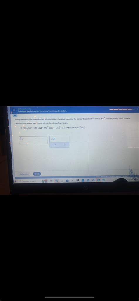 solved using standard reduction potentials from the aleks
