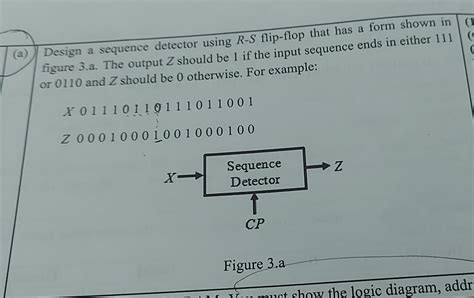 solved design asequence detector using r s flip flop tha hha