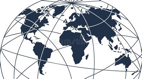 Detailed World Map On A Globe With Grid Vector Design Generative Ai