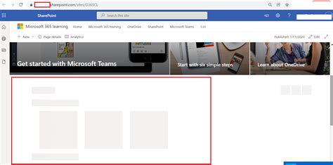 office 365 microsoft 365 learning sharepoint site keeps loading