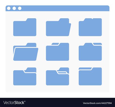 Desktop Interface Window With Folders Shape Icon Vector Image
