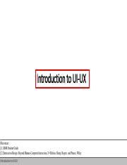 Unit I UI UX Slides Pdf Introduction To UI UX Resources 1 IBM Babe Guide 2 Interaction