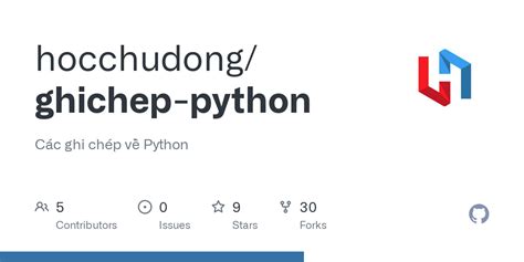 github hocchudong ghichep python các ghi chép về python