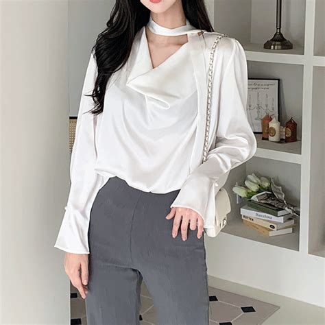 고퀄당일출고🚀 로에 블라우스 긴팔블라우스 타이블라우스 오버핏셔츠 오버핏블라우스 하객룩 트위드자켓 면접룩 오피스룩 하객원피스 머플러 스카프 쉬폰블라우스 퍼프블라우스