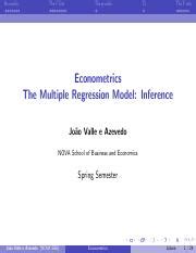 MLR Inference Pdf Normality The T Test The P Value CI The F Test Econometrics The Multiple