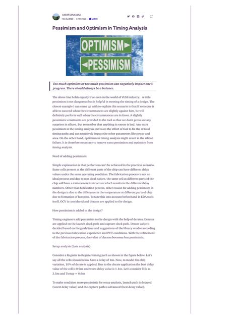 Pessimism And Optimism In Timing Analysis By Ankit Mahajan Medium Pdf Optimism Pessimism