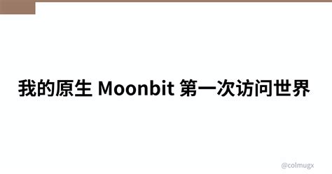 我的原生 moonbit 第一次访问世界 · colmugx s space