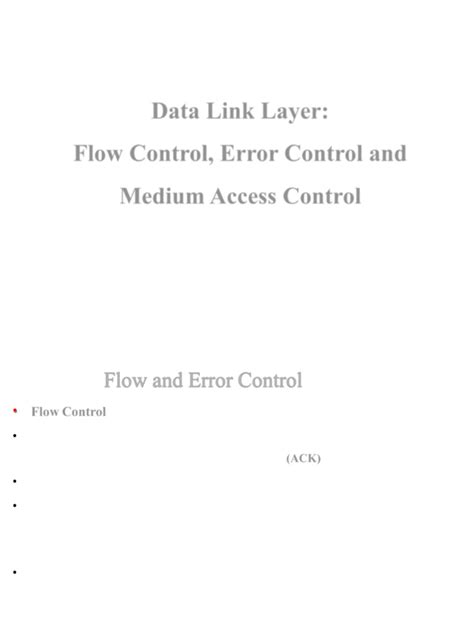 Lecture 5 Data Link Layer Flow And Error Control Pdf Transmission Control Protocol Error
