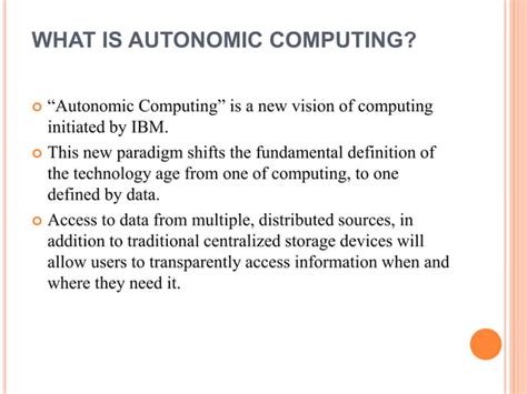Autonomic Computing Ppt Pptx Computing Technology And Computing