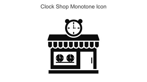 clock shop monotone icon in powerpoint pptx png and editable eps format