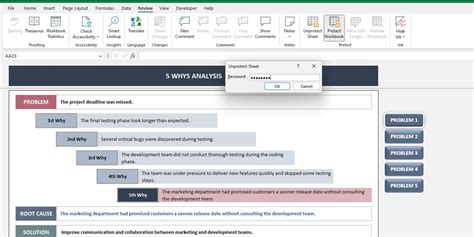 5 Whys Excel Template 5 Why Analysis Root Cause Analysis 5 Whys Analysis 5 Why Root