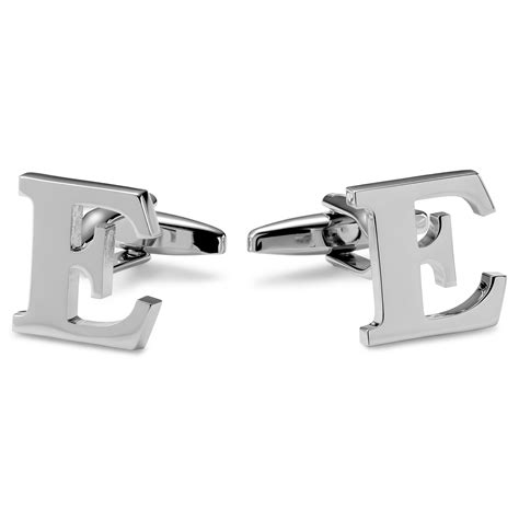 Silver Tone Initial E Cufflinks In Stock Trendhim