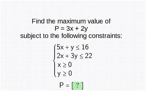 Solved Find The Maximum Value Of P 3x 2y Subject To The