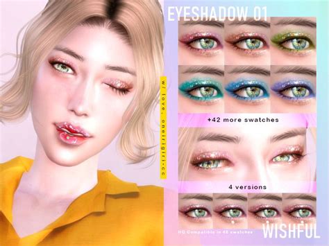 From The FRUiTS Harajuku Makeup Collection Wishful Eyeshadow V 2 Found In TSR Category Sims 4
