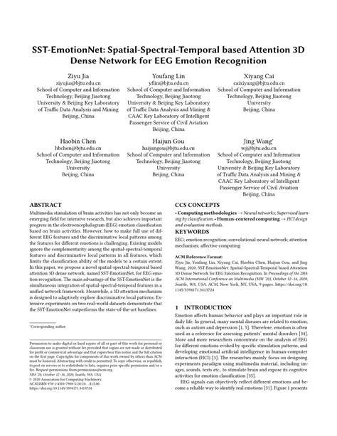 Pdf Sst Emotionnet Spatial Spectral Temporal Based Attention 3d