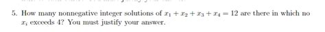 solved 5 how many nonnegative integer solutions of x1 x2