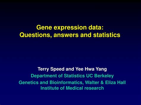 Ppt Gene Expression Data Questions Answers And Statistics Powerpoint Presentation Id 5661593